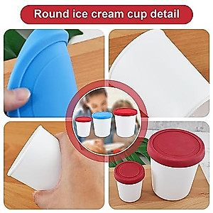 VEENE Ice Cream Containers-Ice Cream Containers For Homemade Ice Cream (7Pcs) And A Spoon-Reusable Ice Cream Containers With Lids-Creami Pint Containers-Ice Cream Storage Containers For Freezer