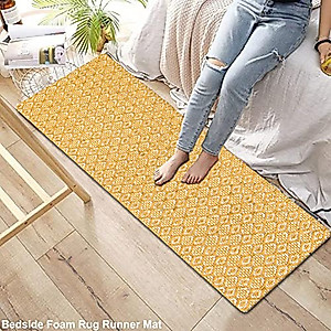 Anti-Fatigue Kitchen Mat Runner Cushioned Kitchen Rug, Waterproof Non-Slip Kitchen Mats and Rugs Heavy Duty Comfort Foam Rug for Kitchen, Floor Home, Office, Sink, Laundry (Mustard)