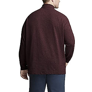 Van Heusen Men's Tall Flex Long Sleeve 1/4 Zip Ottoman Solid Shirt, Dark Cabernet, 2X-Large Big
