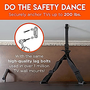 ECHOGEAR TV Safety Straps for Flat Screens - Anchor TVs Up to 90" to Furniture Or The Wall - Pre-Assembled Anti-Tip Strap Includes All Hardware for Baby Proofing Your TV