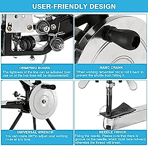 IRONWALLS Leather Cobbler Manual, Heavy Duty Hand Shoe Repair Mending Sewing Machine with Needles, Leather Stitching Sewing Machine for Canvas Cotton Linen, Bags, Cloths, Tents