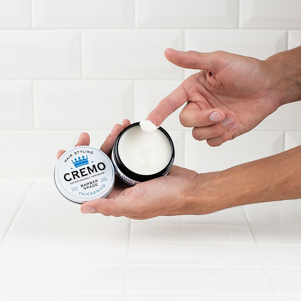 Cremo Mens Hair Paste - Premium Barber Grade Thickening Paste with High Hold and Low Shine, 4 Oz