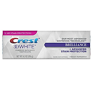 Crest 3D White Brilliance Advanced Whitening Technology + Advanced Stain Protection Toothpaste, Vibrant Peppermint, 4.1 oz