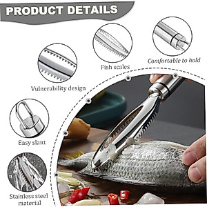 Fish Scaler Tool, 2PCS Stainless Steel Fish Scale Remover, Portable Fish Descaler Tool, Hanging Fish Scaler Tool for Kitchen, Seafood Markets