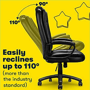 OFIKA Home Office Chair, Big and Tall Chair Heavy Duty Design, Ergonomic High Back Cushion Lumbar Back Support, 400LBS Computer Desk Chair, Adjustable Executive Leather Chair with Armrest (Black)