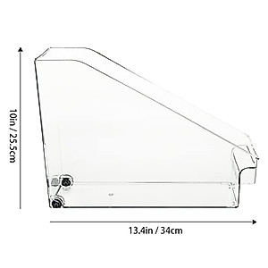 NUOBESTY Clothes Storage Organizer Open Storage Bin Plastic A4 Book Storage Box Trapezoid Sorting Basket Sundries Container with Handle for Book Magazine Key Jewelry Desktop Shelf