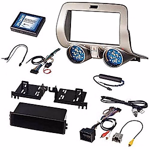 PAC Chevrolet Camaro 2010-2015 RPK5-GM4101 Integrated Radio Replacement Kit with 6.8” Touchscreen Double Din Radio, Steering Wheel Controls, Apple CarPlay, Android Auto, Bluetooth