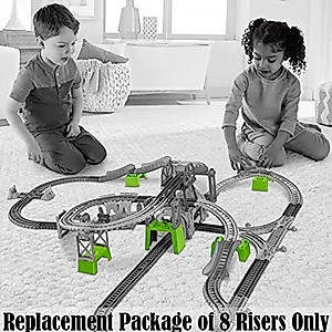 Replacement Parts for Thomas The Train - GBN45 ~ Thomas & Friends Trackmaster Percy 6 - in - 1 Set ~ Replacement Package of 8 Risers ~ 4 RB1 Risers and 4 RB2 Risers ~ Green