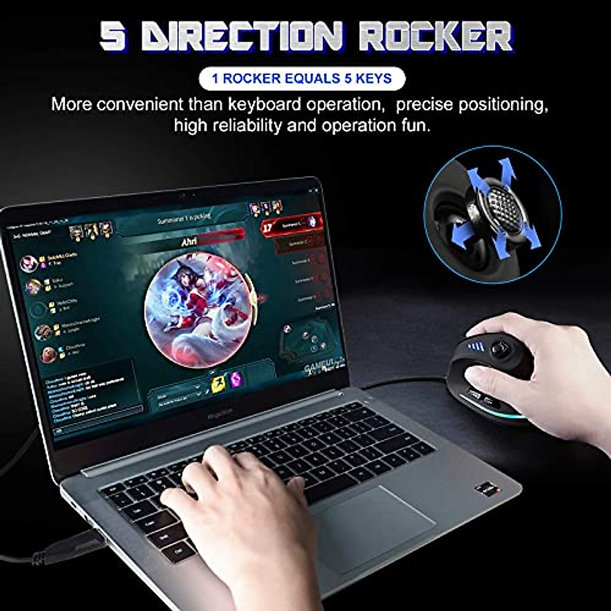 Gaming Mouse with 5 D Rocker, TRELC Ergonomic Mouse with 10000 DPI/11 ...