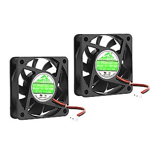 2-Pack 60mm by 60mm by 15mm 6015 12V DC 0.10A Dual Ball Bearing Brushless Cooling Fan 2pin