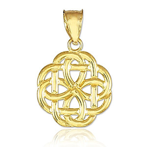 10k Gold Triquetra Celtic Trinity Charm Pendant