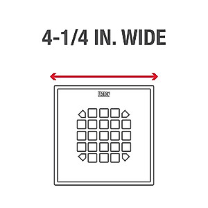 Oatey Universal 4-1/4 in. Square Snap-Tite Shower Strainer, Matte Black