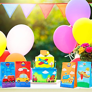 32 Pieces Mini Transportation Goodie Bags Transportation Birthday Party Supplies Transportation Party Favor Bags Cars Theme Birthday Party Decorations for Kids Birthday Baby Shower Party Supplies