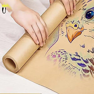 Brown Kraft Paper Roll 17" x100 feet (1200 inches) - Perfect Paper for Packing - Kraft Wrapping Paper for Moving - Floor Masking Paper - 100% Recycled Pa per- (Pack of 1) (17” x 1200", Brown)