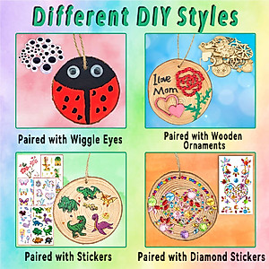 7july Wooden Arts and Crafts Kits for Kids Boys Girls Age 6-12 Years Old,Wood Slices with Diamond Crafts Sets-Little Children's Art & Craft Gifts