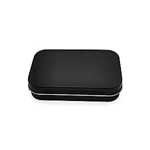 Arts & Crafts Storage Boxes & Organizers, 2 PCS Metal Rectangular Empty Hinged Tins Box,Durable Small Empty Storage Tins with Lids,Use for Store Small Objects Nail Clippers,Nail Art,Lip Gloss,Black