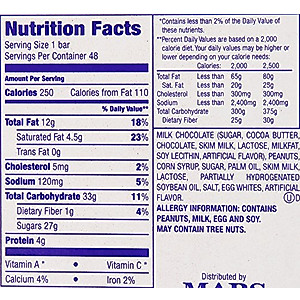 Snickers Single Bar Chocolate Candy, 48 bars of 1.86oz each.