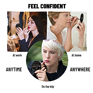 Calyders She Believed She Could Travel Compact Pocket Mirror(Black),Inspirational Gift for Friends, Sister, Daughter, Wife,Teens, Colleague Neighbor Nurse,Birthday Wedding Graduation Valentine's Day