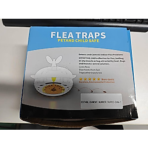 2024 Newly Flea Traps for Inside Your Home, Shark Sticky Flea Trap Fly Trap Indoor with 8 Flea Trap Refill Discs, UV Flea Light Trap Flea Killer for Home, Safe Kids, Friendly to Pets(2 Pack)