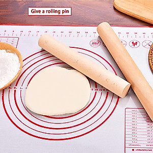 AITAOGO Silicone Pastry Mat, Non Stick Silicone Mat, Upgrade with Measurement Nonslip Baking Mat, Used for Rolling Dough, Pie Crust and Pizza, Durable Easy Clean Pastry Mat (red)