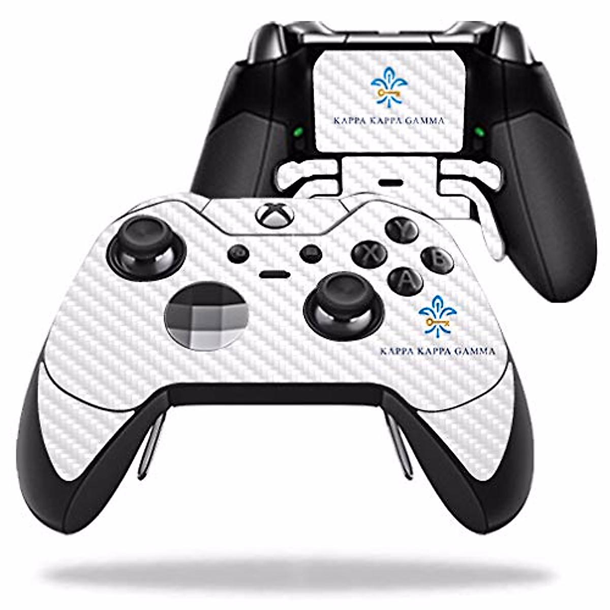 MightySkins Carbon Fiber Skin for Microsoft Xbox One Elite Controller - Kappa Kappa Gamma Classic | Protective, Durable Textured Carbon Fiber Finish | Easy to Apply | Made in The USA