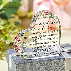 Maid of Honor Gifts Maid of Honor Gifts from the Bride Bridal Party Gifts Maid of Honor Proposal Gifts Bridesmaid Proposal Gifts Acrylic Heart Maid of Honor Wedding Keepsake