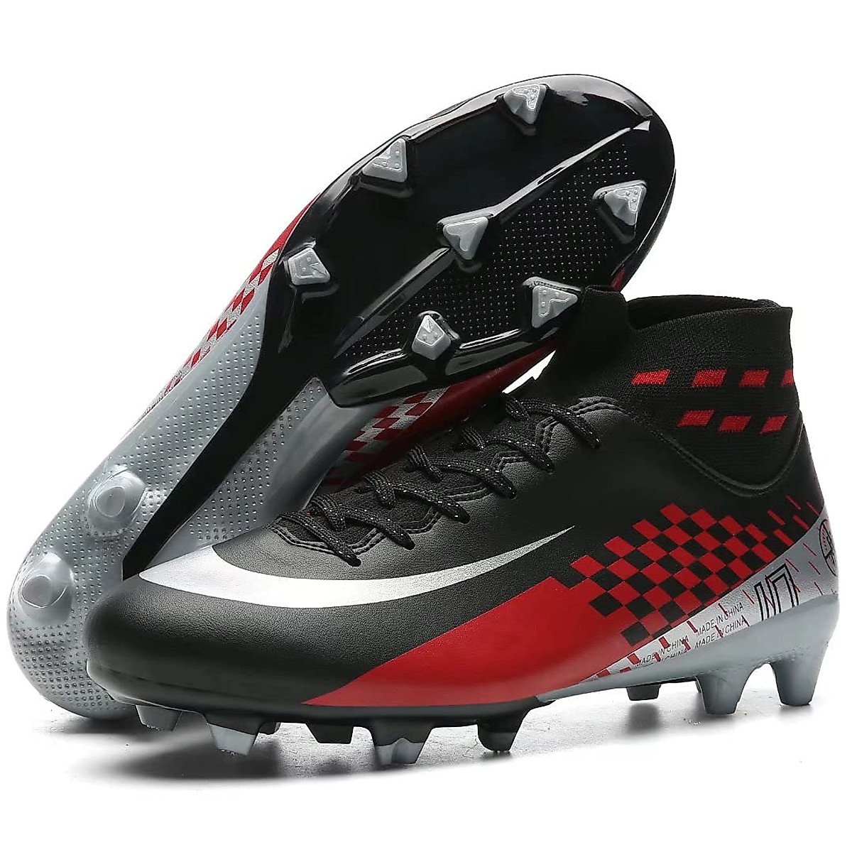 Qzzsmy Men Cleats Soccer Unisex's Ag Cleats Outdoor Training Ag CD1808-M1-40