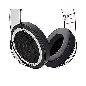 Earpadz Replacement for Beats Studio 3 and Studio 2 Ear Pads, Protein Leather Headphone Cushions (Midnight, Black, 1 Pair)