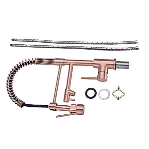 Avola Classical Kitchen Faucet,Single Handle Kitchen Sink Faucets,Copper Kitchen Faucet with Pull Down Sprayer,Rose Gold Kitchen Faucet,Spring Kitchen Sink Faucet Copper