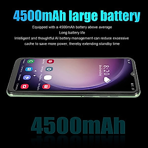 ANGGREK 6.52 Inch Smart Phones with Handwriting Pen Face Unlock 4G 5GWifi Mobile Phone for Adults 6G 128G 100‑240v (Green)