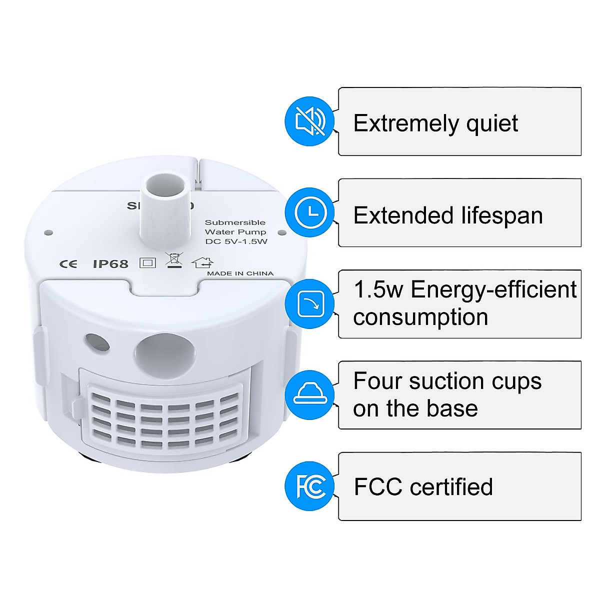 Vekonn Cat Water Fountain Stainless Steel, 0.8gal/108oz Pet Water Fountain with Water Level Indicator and 3 Filters, Cat Fountain with Quiet Pump Ideal for Cats, Dogs and Multi-pet households