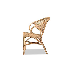 Baxton Studio Varick Modern Brown Finished Rattan Dining Chair