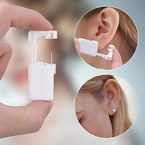 Ear Piercing Kit, Anzero 2 Pcs Disposable Ear Piercing Gun with Preloaded Ear Stud, at Home Self Ear Piercing Gun Kit - 3MM Earrings Stud