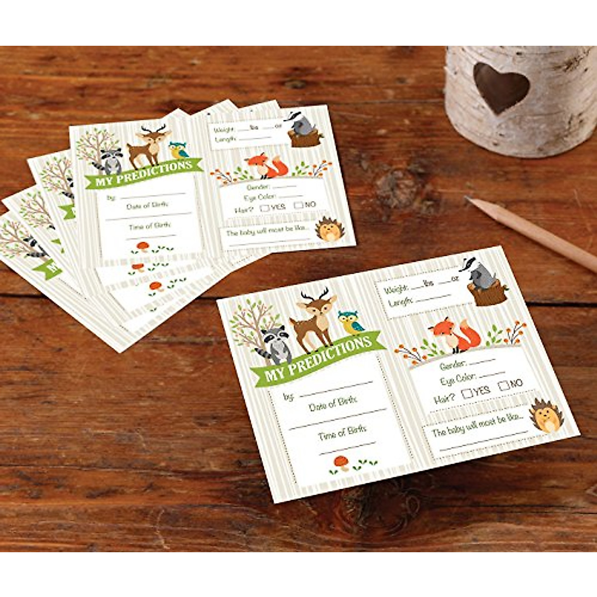 Lillian Rose Woodland Baby Shower Prediction Cards, Neutral, 5.5" x 4.25"