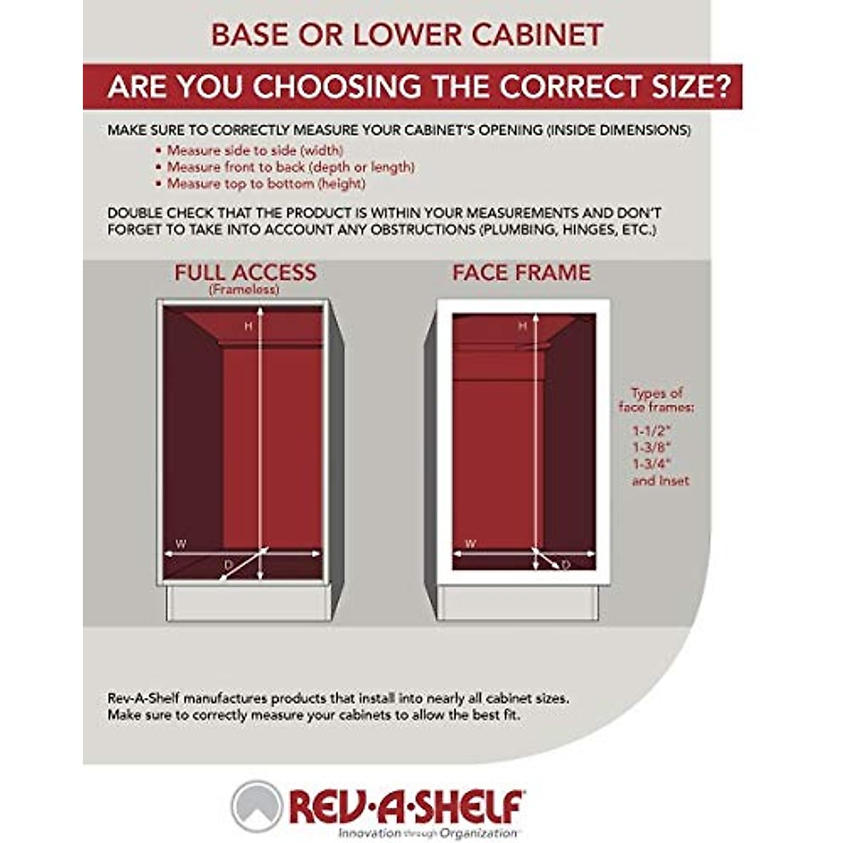Innovative 30 Inch Vanity U-Shaped Undersink Base Cabinet Pullout Organizer Rev-A-Shelf 48630VSBSCBM1 Full Extension Soft-Close Slides