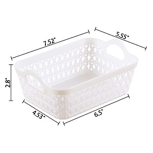 Loiycg 12 Packs Mini Plastic Storage Baskets Tray, White Desktop Tray Basket
