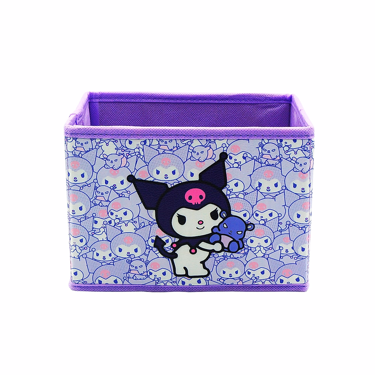 Eiodlulu Cute Collapsible Storage Bin Kawaii Foldable Baskets Cube Box Organizer Kitty For Room Home Closet Shelves Decor Gifts Accessories (S-Purple)