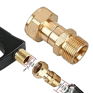 Leefasy M22 Adapter Thread Connector Cleaning Assembly M22 Female Anti-Winding Thickened Fittings Pressure Washer Joint for Garden Corner Floor