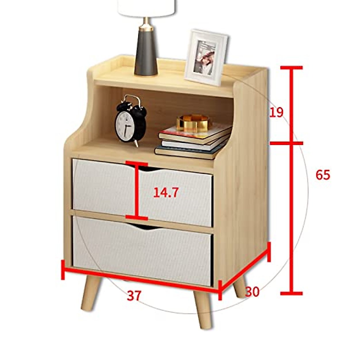 HIGOH Bedside Table Bedside Table Sofa Side Table Container Cabinet end Bedside Table Storage Organizer