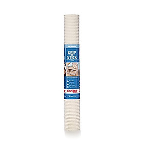 Con-Tact Brand Grip-N-Stick Durable Self-Adhesive Non-Slip Shelf and Drawer Liner, 18" x 4', White, 6 Rolls