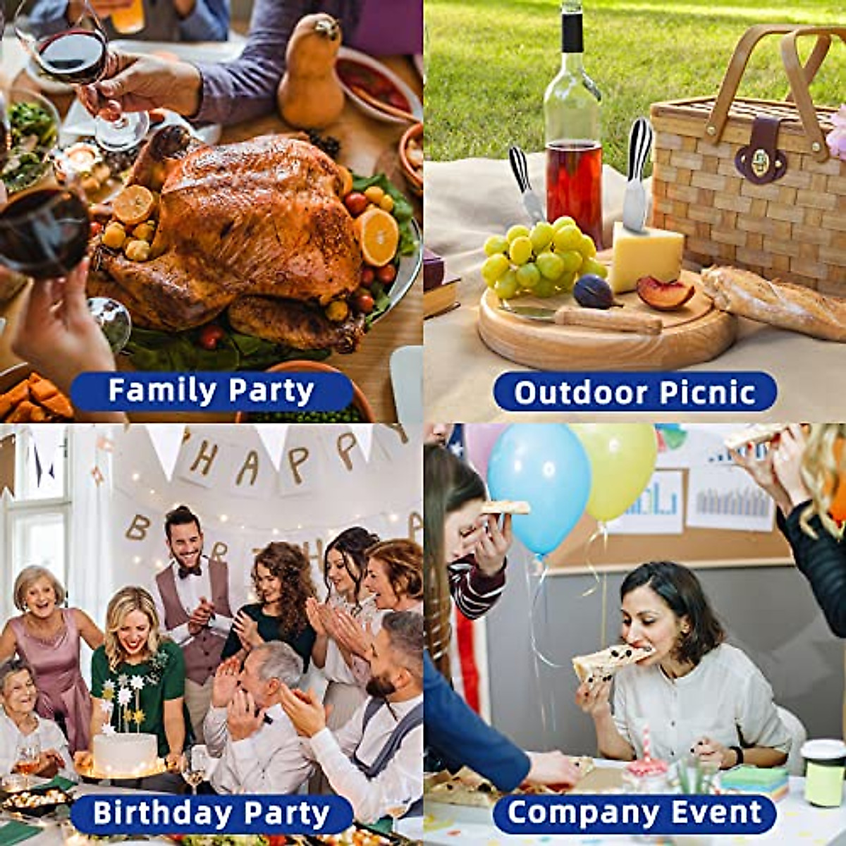 Outamateur 6-Piece Cheese Knives Set,Stainless Steel Cheese Knife Collection of Cheese Slicer/Cutter/Spreader/Fork for Family Parties,Cutlery Gift Set,Charcuterie Boards (6-Piece with SS Handle)