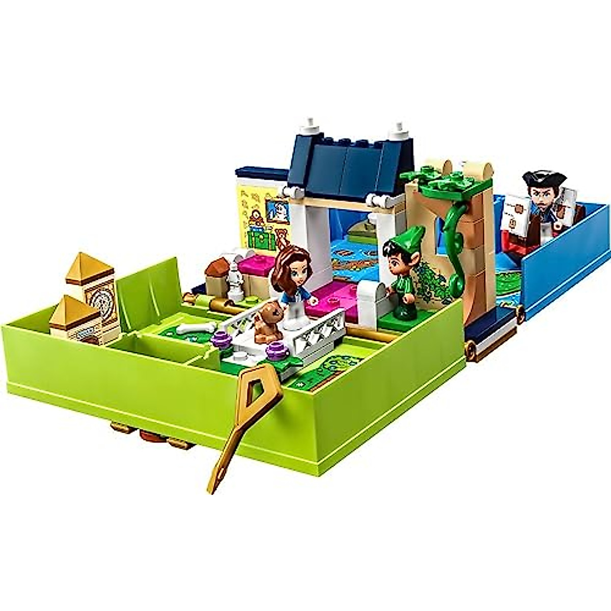 LEGO Disney Peter Pan & Wendy's Storybook Adventure 43220 Portable Playset with Micro Dolls and Pirate Ship, Travel Toy for Kids Ages 5 Plus
