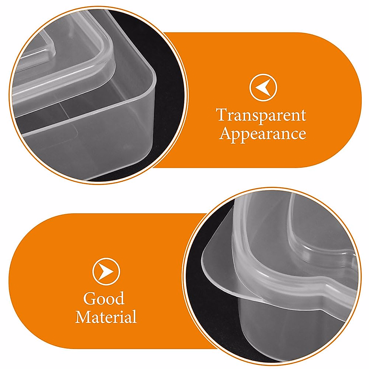 Luxshiny Toast Shape Sandwich Box 2pcs Clear Plastic Sliced Toast Holder Microwave and Freezer Safe Food Storage Container for Camping