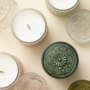 LA JOLIE MUSE Scented Candles Eucalyptus & Sage, Large Wood Wicked Candles, Decorative Candles in Glass, Natural Soy Wax, 19.4oz 90hours