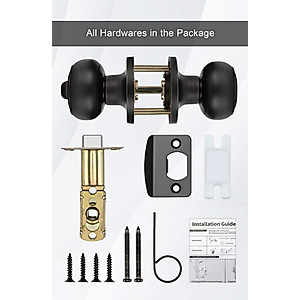 goldenwarm Oil-Rubbed Bronze Interior Door Knobs, Interior Door Knobs Bedroom, Bronze Door Knobs Privacy, Oil-Rubbed Bronze Finish Door Knobs Interior, Door Knobs Bulk(6 Pack, Oil-Rubbed Bronze)