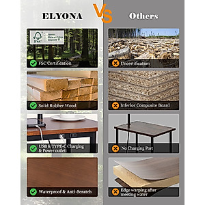 ELYONA Modern Boho Pendant Lights, Hand Woven Hanging Lamp with Dome Basket Shade & Rubber Wood Floor Lamp with Table for Farmhouse Kitchen Island Dining Room Living Room Hallway