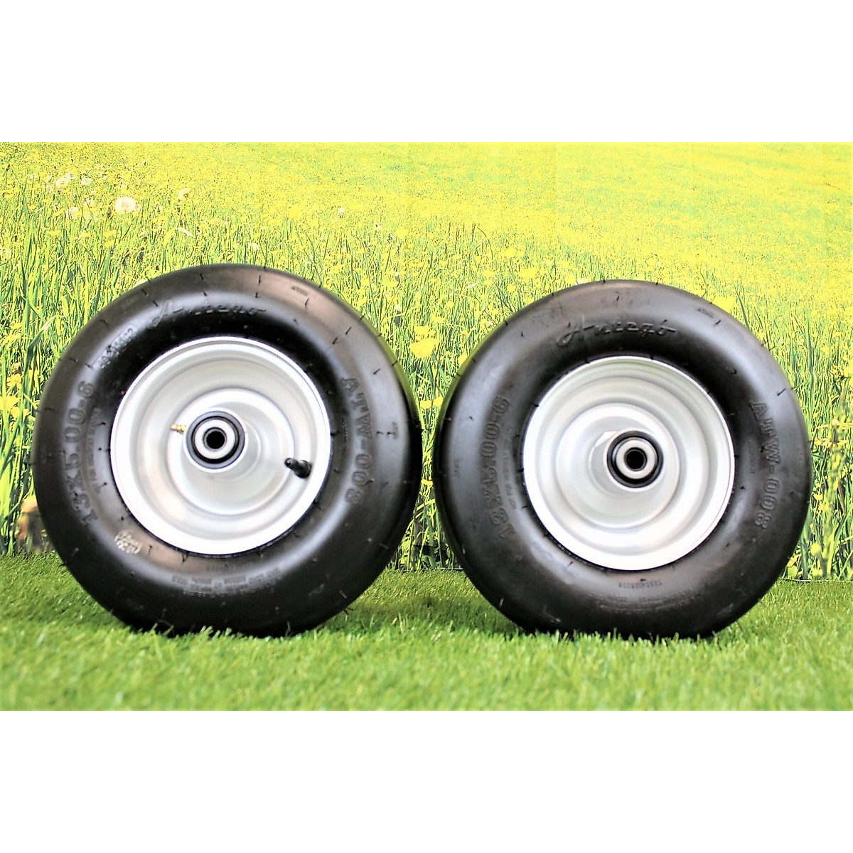 (Set of 2) Hustler 13x5.00-6 Pneumatic assemblies. Fits Raptor SD & Fastrak replaces 605038.