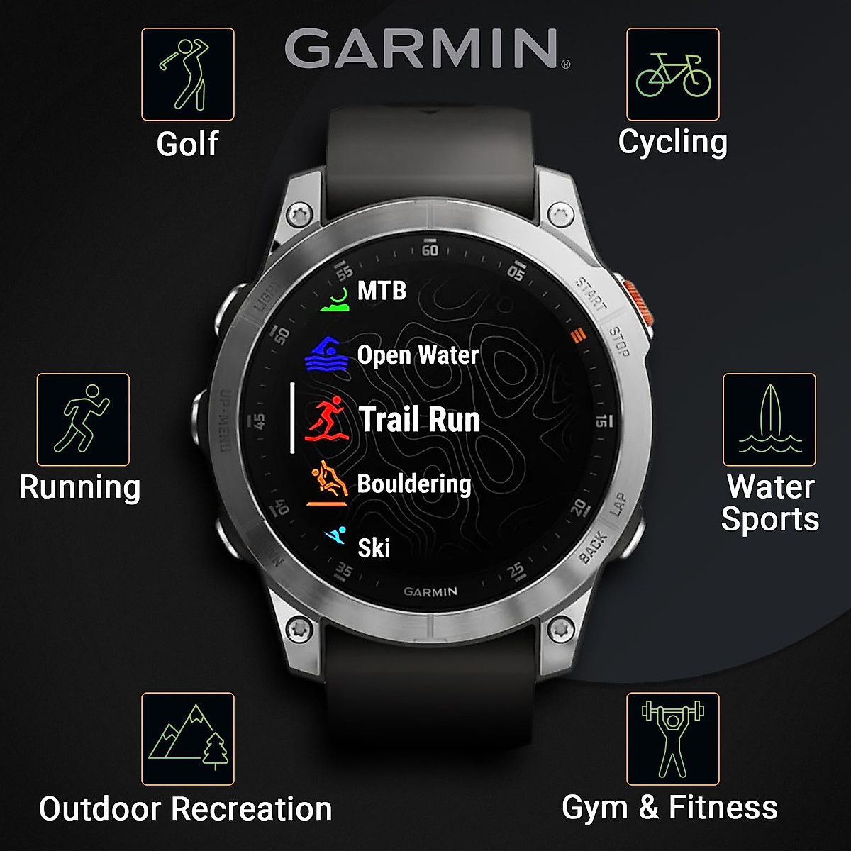 Wearable4U Garmin EPIX (Gen 2) - Slate Steel 47mm Slate | Premium Active GPS Smartwatch with 1.3 in. AMOLED Display. Gift Bundle Energy Set.