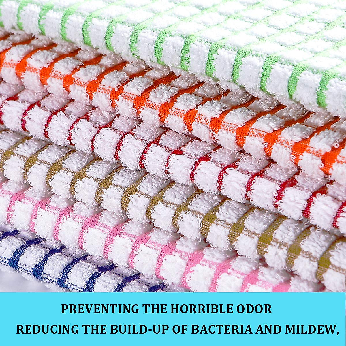 AOTBAT Kitchen Towels and Dishcloths Set, 16 x 25 and 12 x 12, Set of 12 Bulk Cotton Kitchen Towels Set, Dish Towels for Washing Dishes Dish Rags for Everyday Cooking and Baking