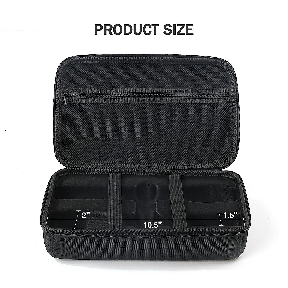 YOTESO Wireless Microphone Case, Dual Wireless Microphone Storage Box, Hard EVA Mic Carrying Case, Dual Mic Bag with EVA Hard Shell Exterior Compatible with 10.5" x2" Dual Wireless Mic-Case Only